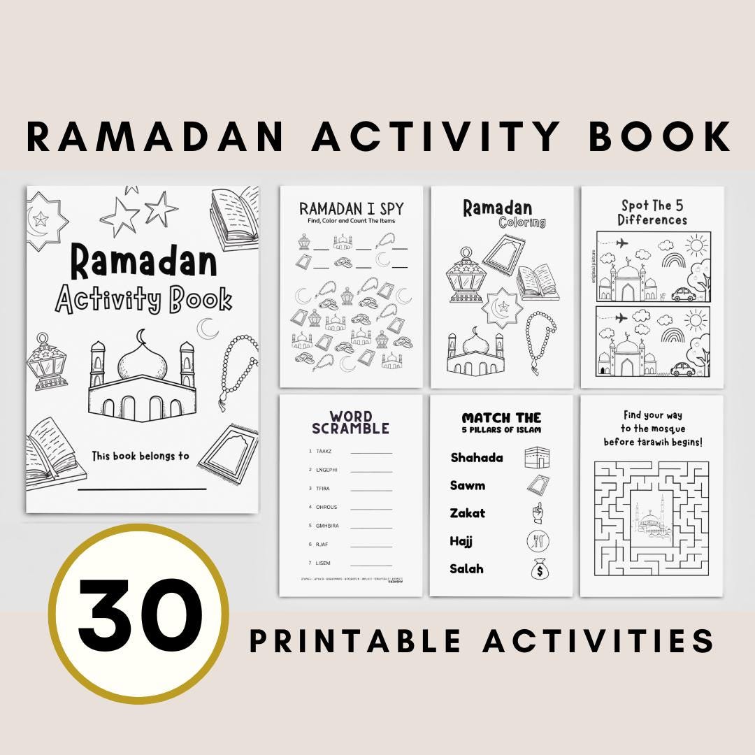 Ramadan Activity Book Printable for Kids 30 Fun Islamic Activities ...