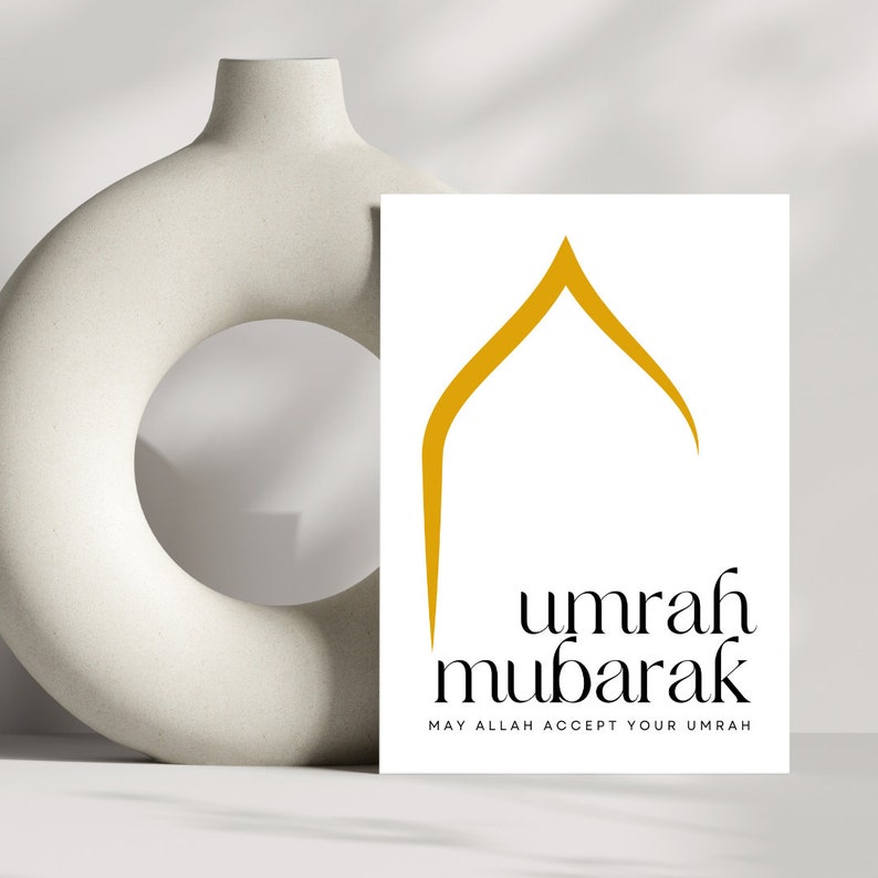 Umrah Mubarak Minimal Card Printable Umrah Gift Umrah Mabrook Umrah ...