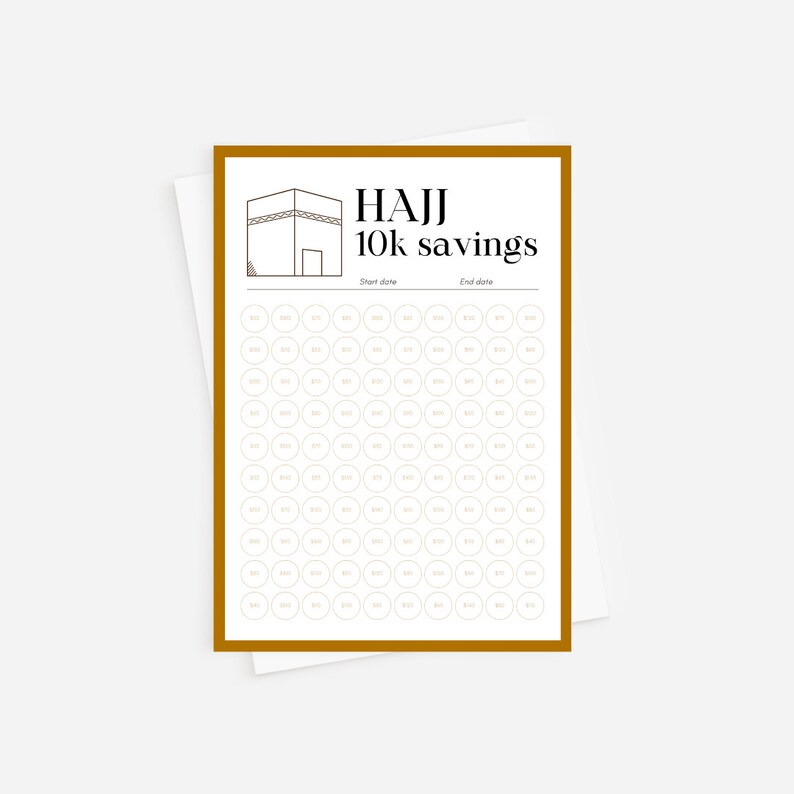 Hajj Savings Tracker Printable Hajj Savings Goal Sheet Islamic ...