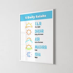 5 Daily Salahs Kids Digital Printable | Fun & Educational Islamic ...