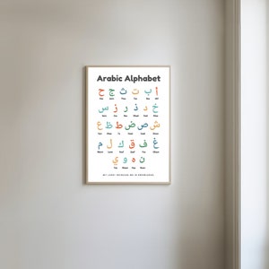 Arabic Alphabet Poster Alif Ba Ta Islamic Wall Art for Kids Islamic ...