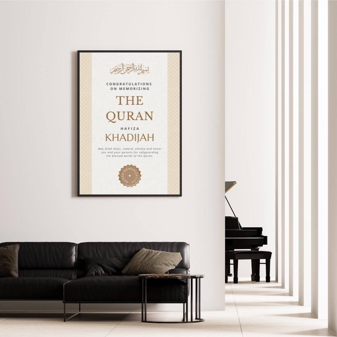 Custom Quran Memorization Certificate Hafiza Quran Personalized Islamic ...