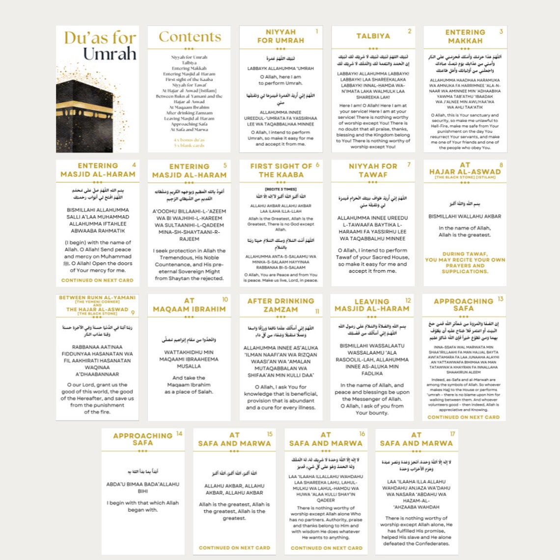 Umrah Duas Printable, Umrah Cards, Printable Dua Cards, Umrah Duas ...