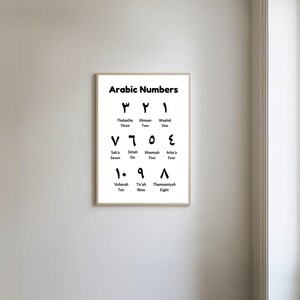 Arabic Numbers 1-10 in Black and White Digital Printable Educational ...