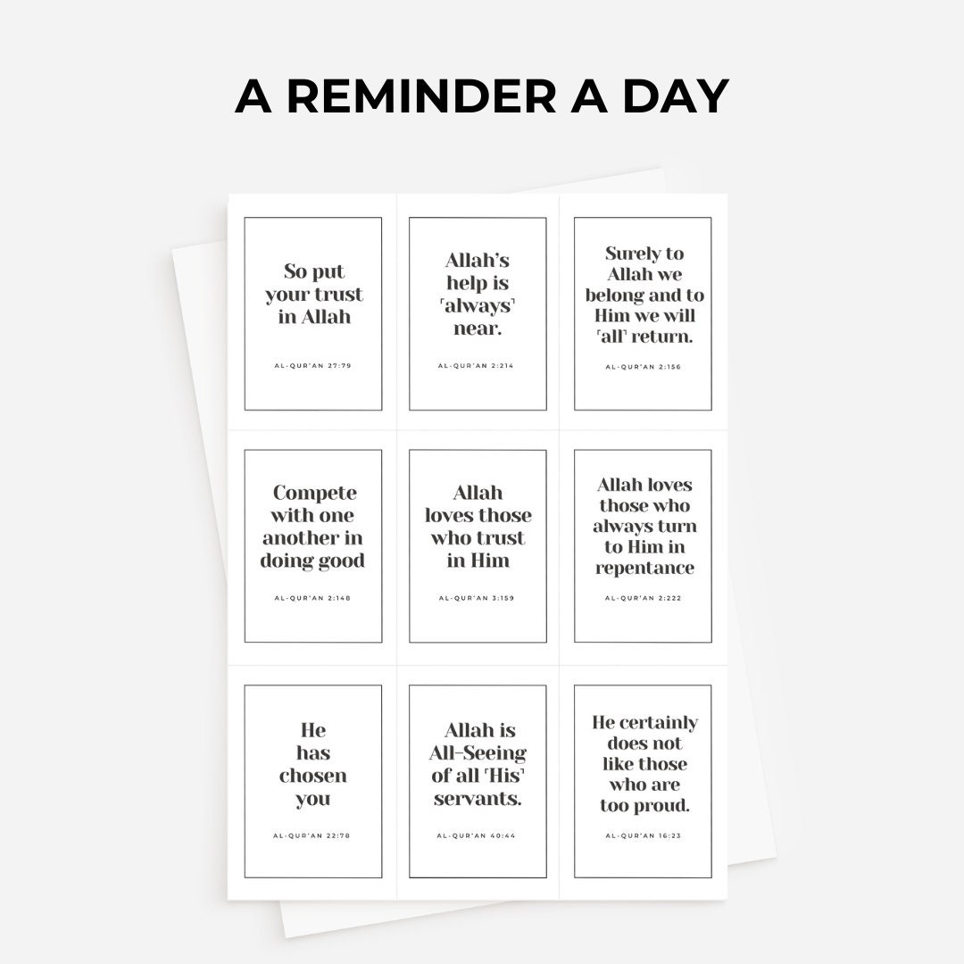 30 Quranic Quotes Flashcards Printable Islamic Reminders Quran ...