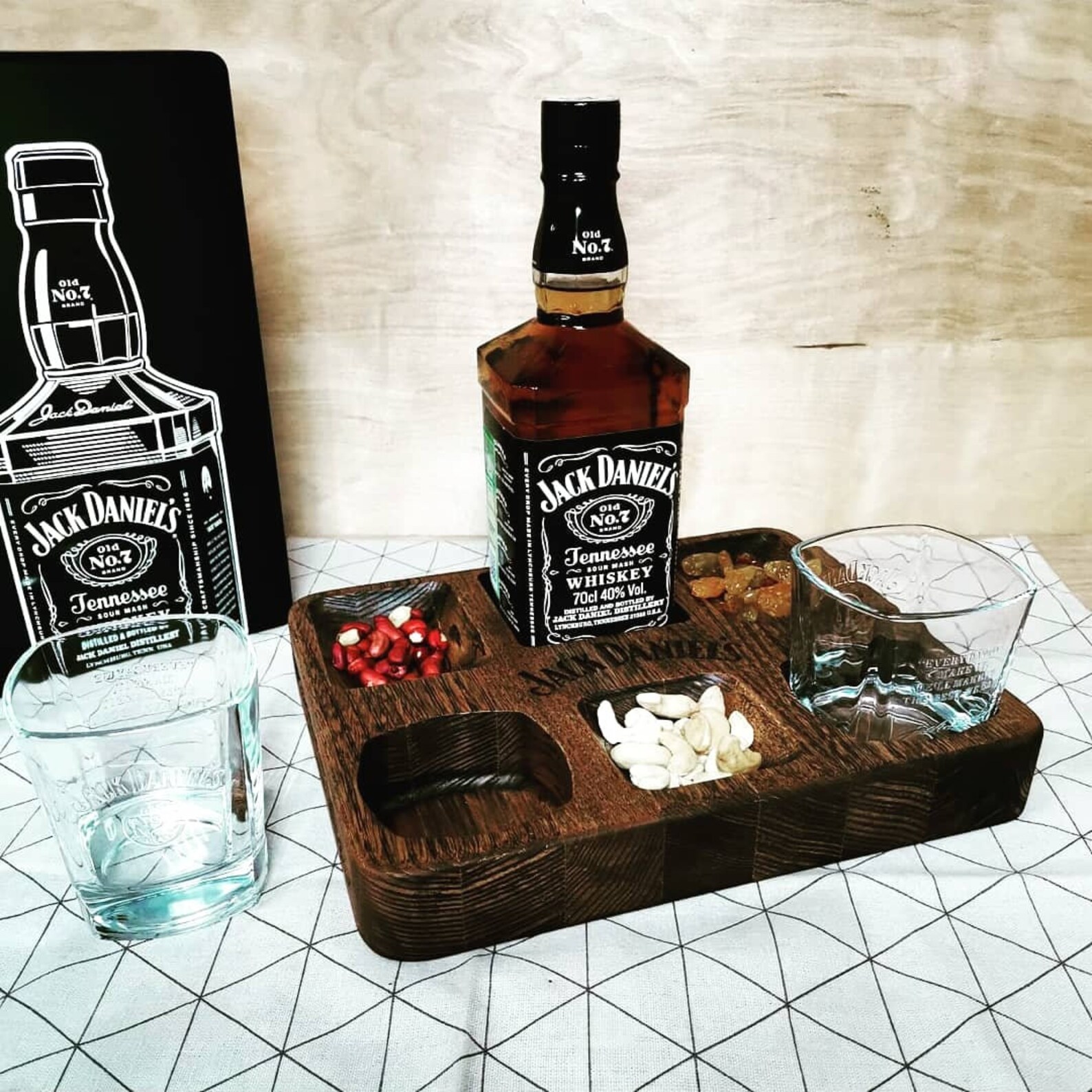Table tray for Whiskey Jack Daniels. | Etsy