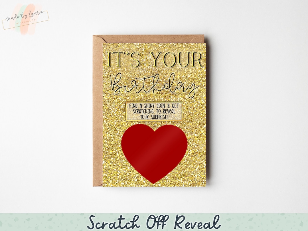 Birthday Scratch off Reveal Personalised Card Surprise Scratch off ...