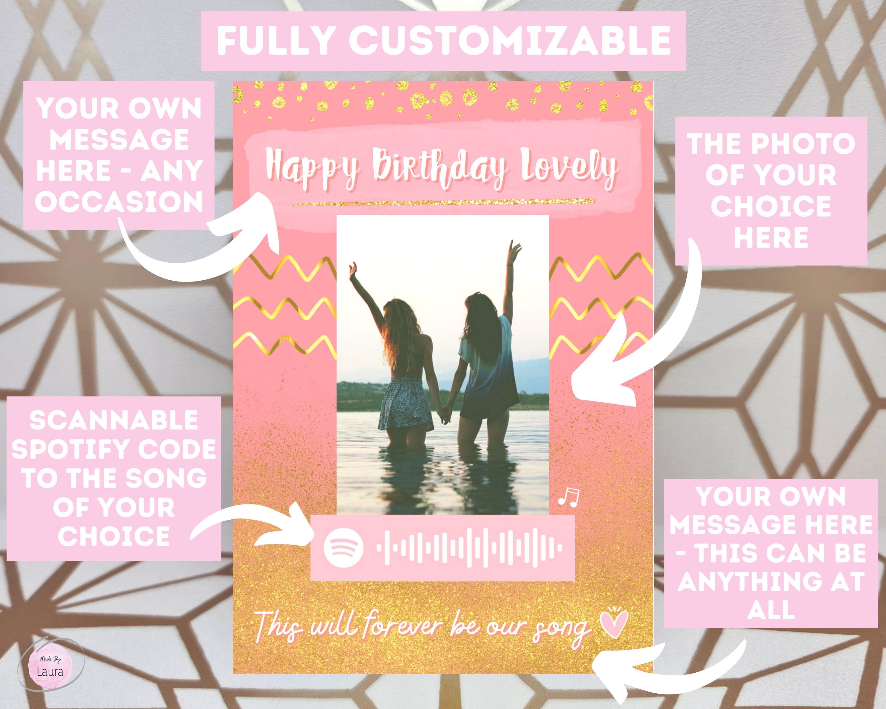 Personalised Spotify Code Scannable Card Any Occasion | Etsy