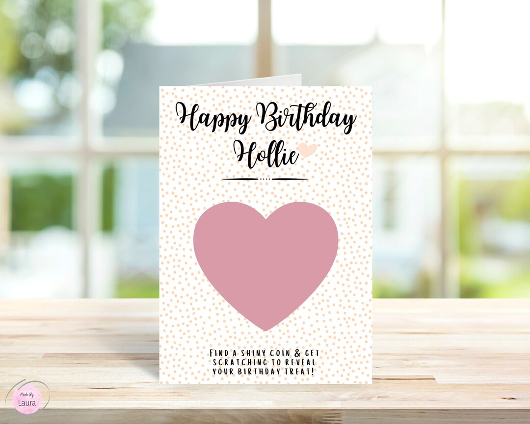 Birthday Scratch off Reveal Personalised Card Surprise Scratch off ...