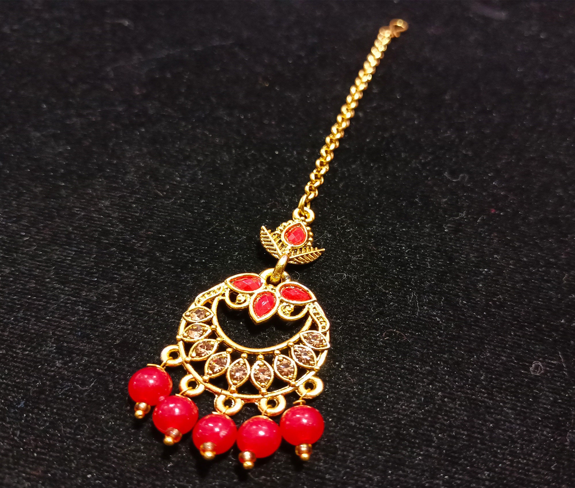 Indian CZ Tikka Head Piece Bridal Tikka Wedding Tikka Side - Etsy