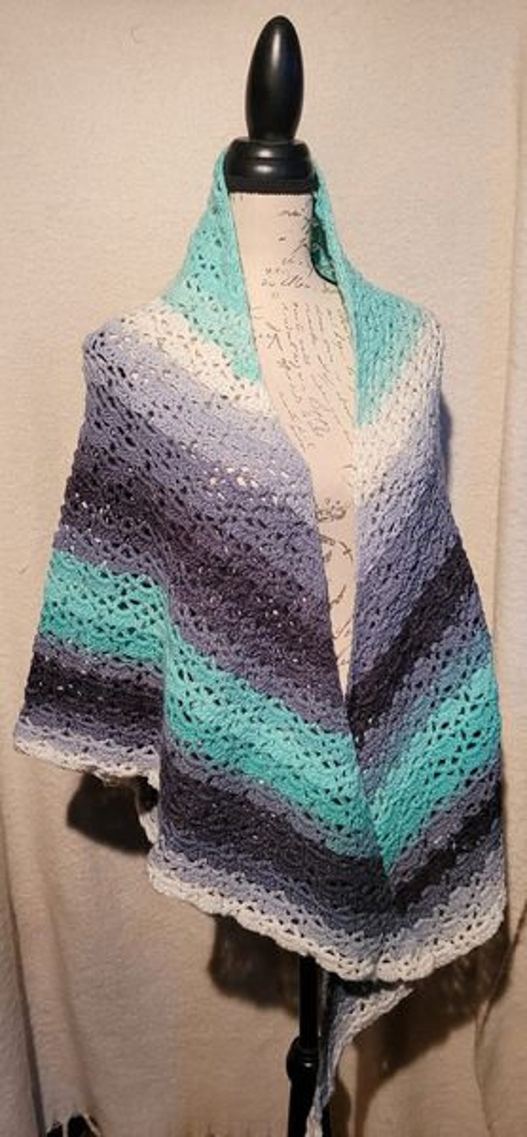 Shawl Made With Lion Brand Mandala Yarn Colorway: Genie - Etsy