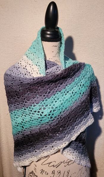 Shawl Made With Lion Brand Mandala Yarn Colorway: Genie - Etsy