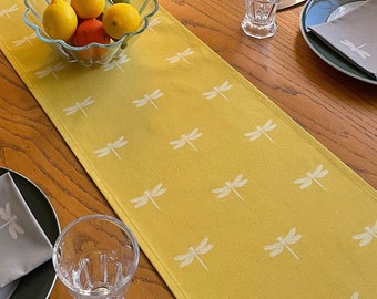 Blue Green Gold Dragonflies Quilted Dining Table Runner, 13x48 ...