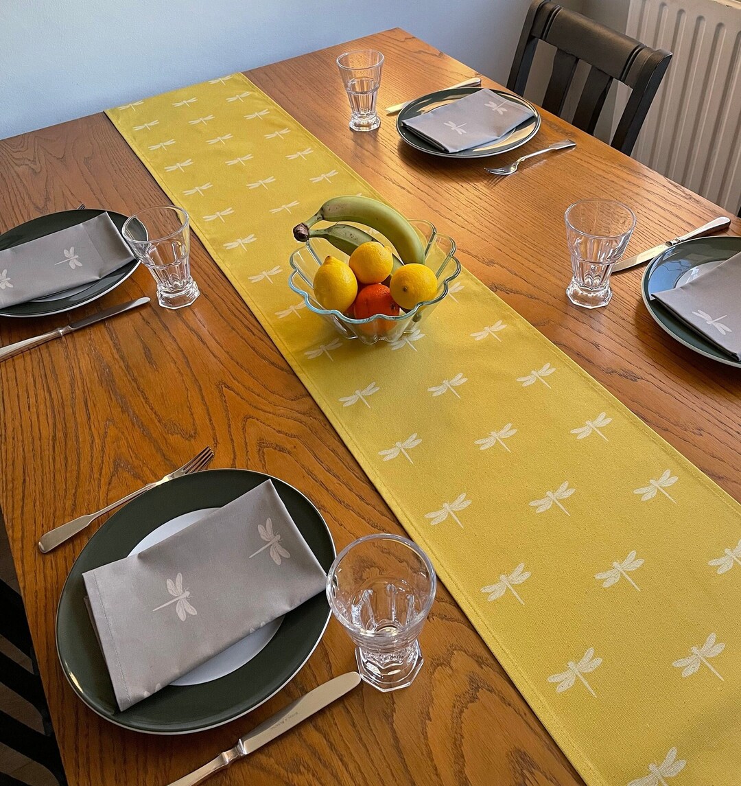 Dragonfly Table Runner - Organic Cotton - Etsy