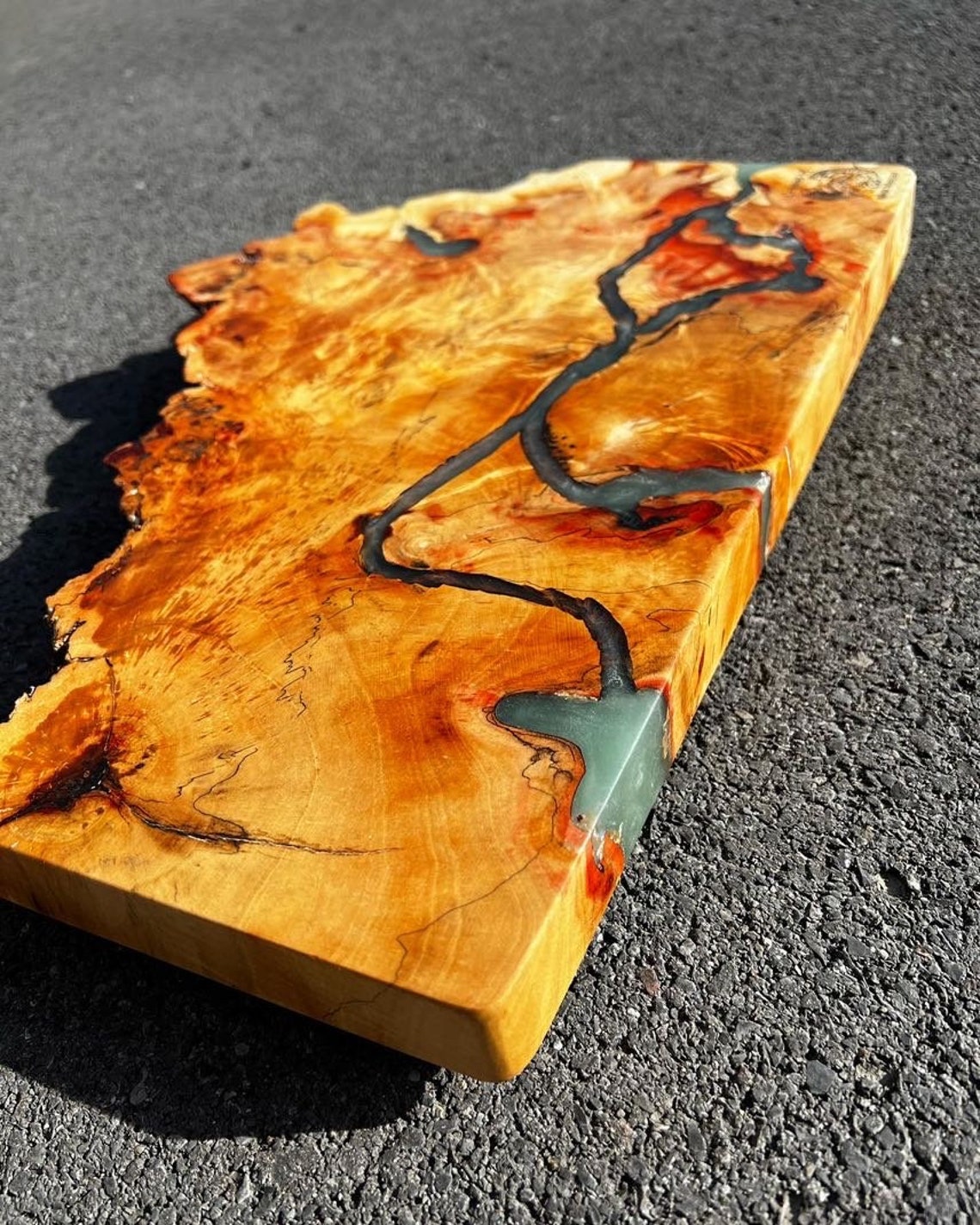 Box Elder Burl Wood and Epoxy Cutting Charcuterie Board - Etsy
