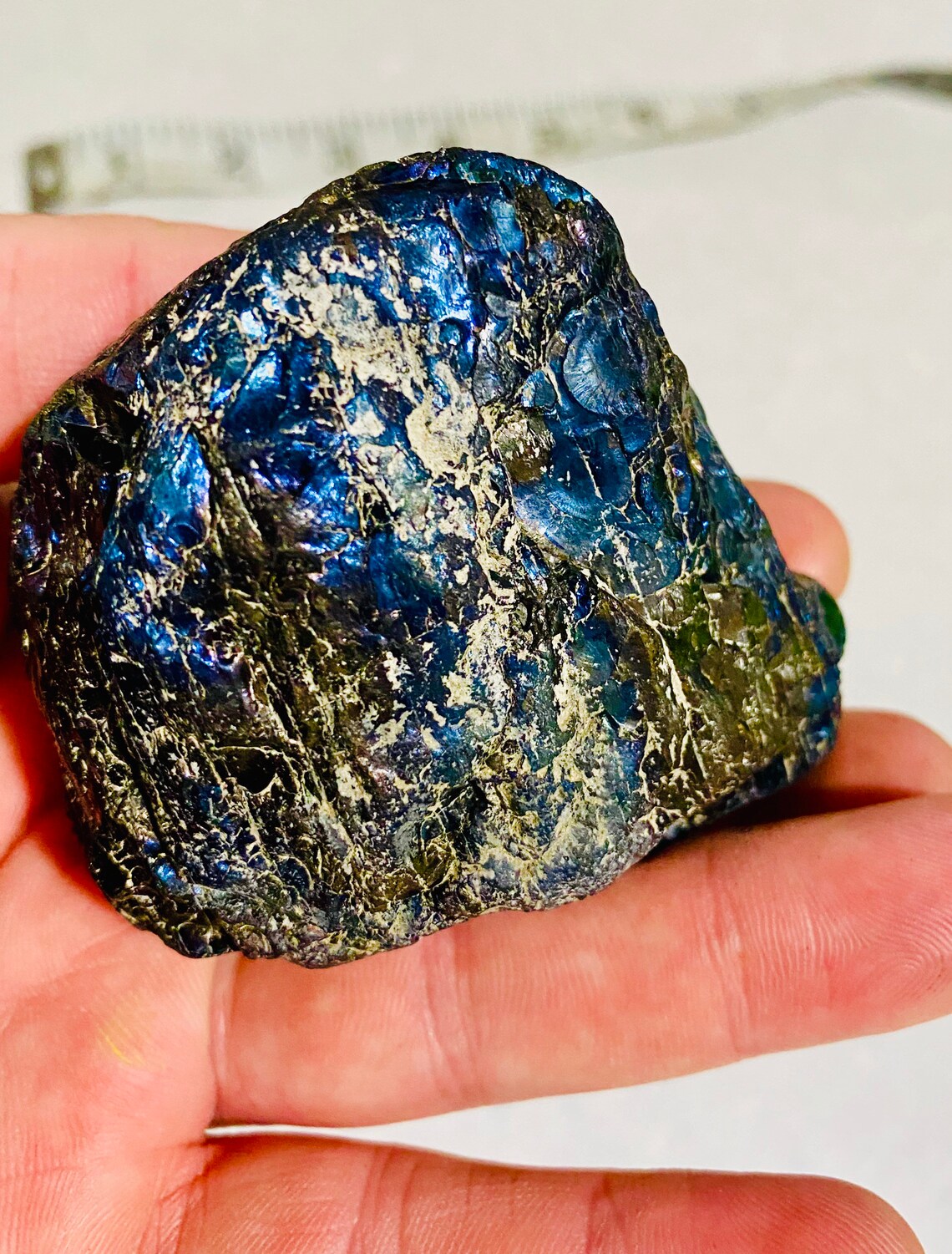 5 Jet Black Iridescent Metallic Natural Gem Stones Mineral Black Amber ...