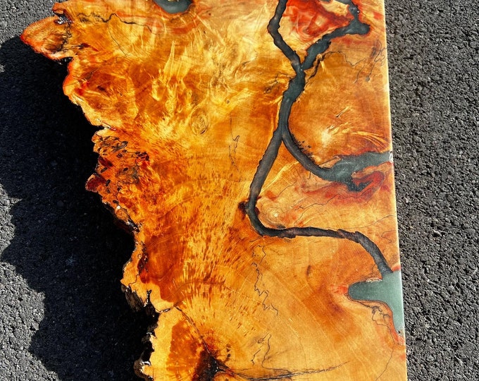 Box Elder Burl Wood and Epoxy Cutting Charcuterie Board - Etsy