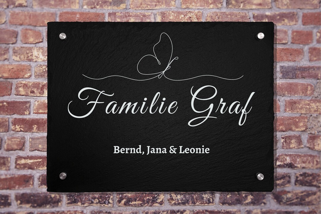 Custom Slate Door Sign 3 Sizes Laser Engraving Personalizable: Name ...