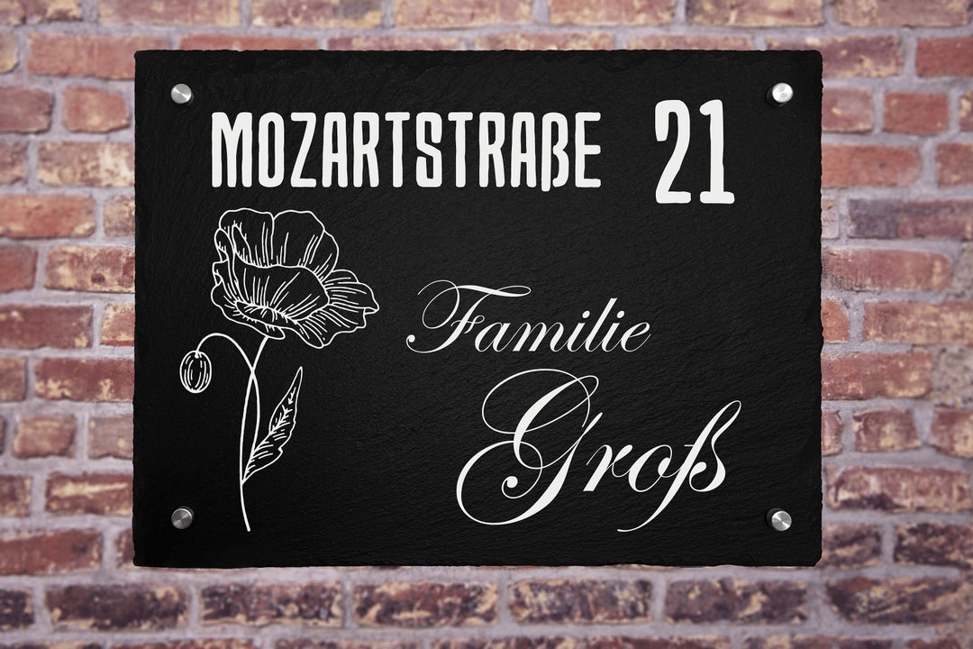 Custom Slate Door Sign 3 Sizes Laser Engraving Personalizable: Name ...