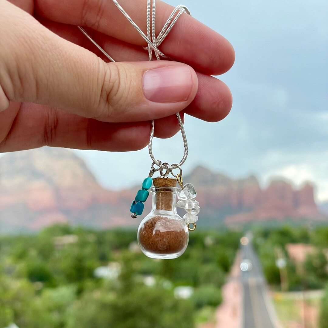 Sedona Sand Vial Pendant Necklace STYLE 4 With Crystals and Charms ...