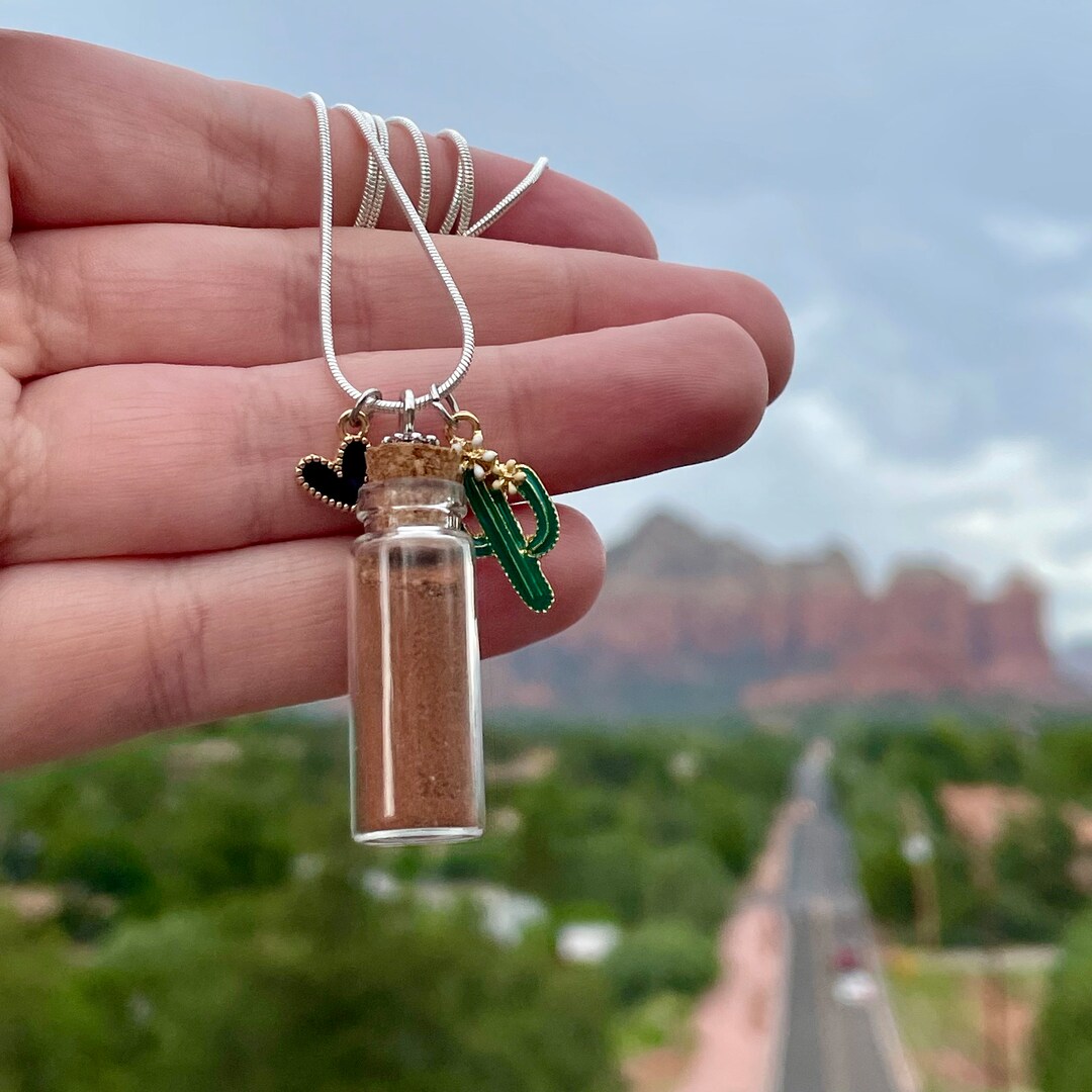 Sedona Sand Vial Pendant Necklace STYLE 3 With Crystals and Charms ...