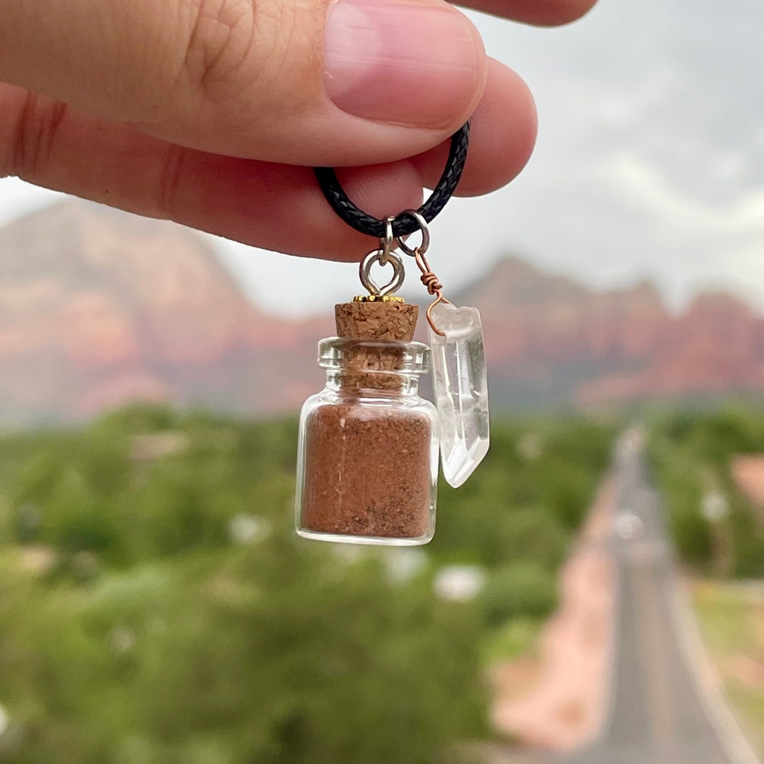 Sedona Sand Vial Pendant Necklace STYLE 6 With Crystals and Charms ...