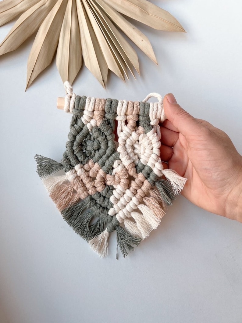 Small Macrame Wall Hanging Mini Multi-colored Boho Wall - Etsy