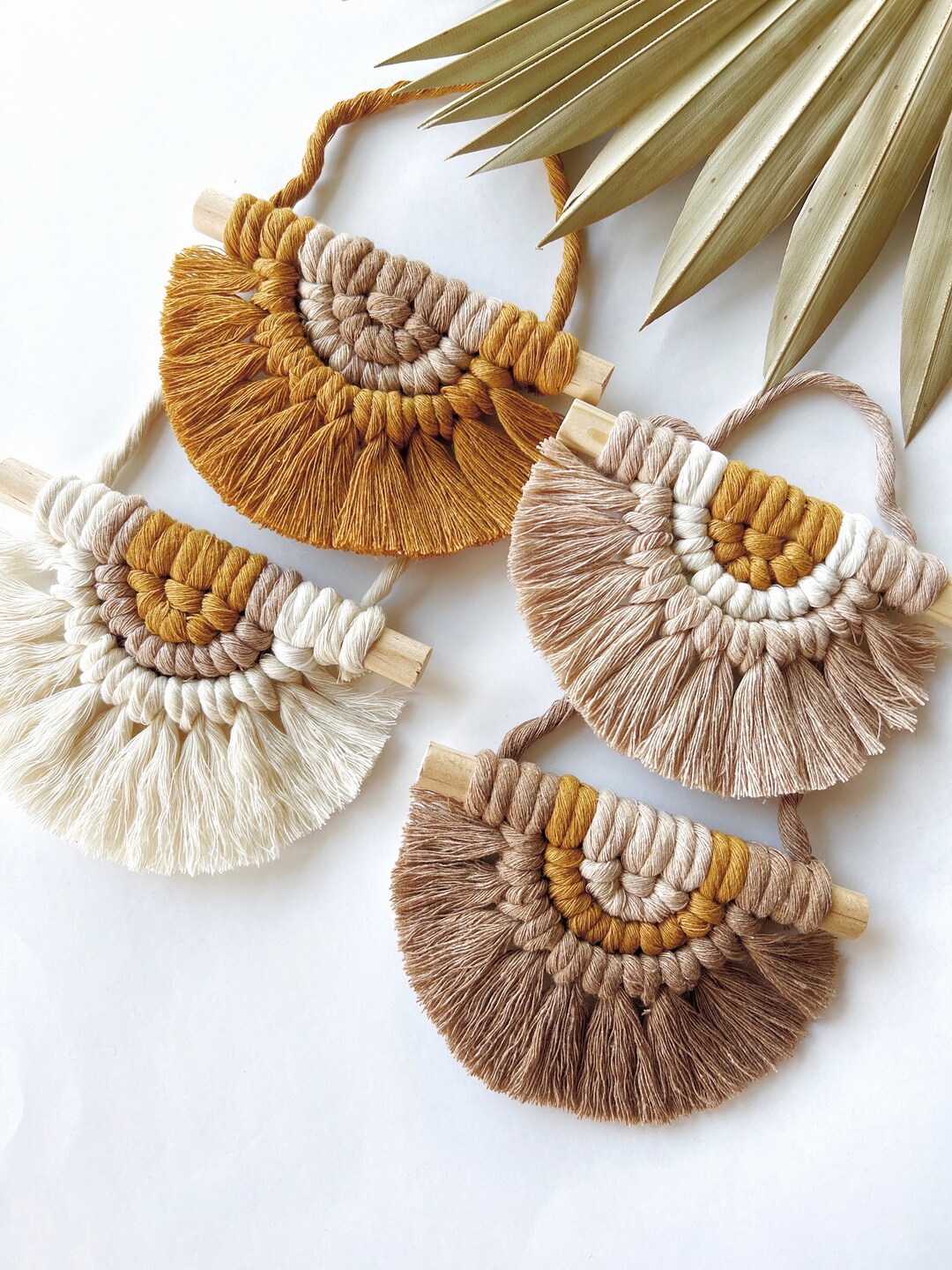 Mini Half Circle Macrame Wall Hanging- Small Linen Boho Wall Hanging ...