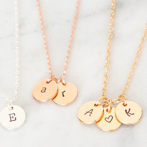 Custom Disc Necklace Initial Disc Necklace Personalized - Etsy