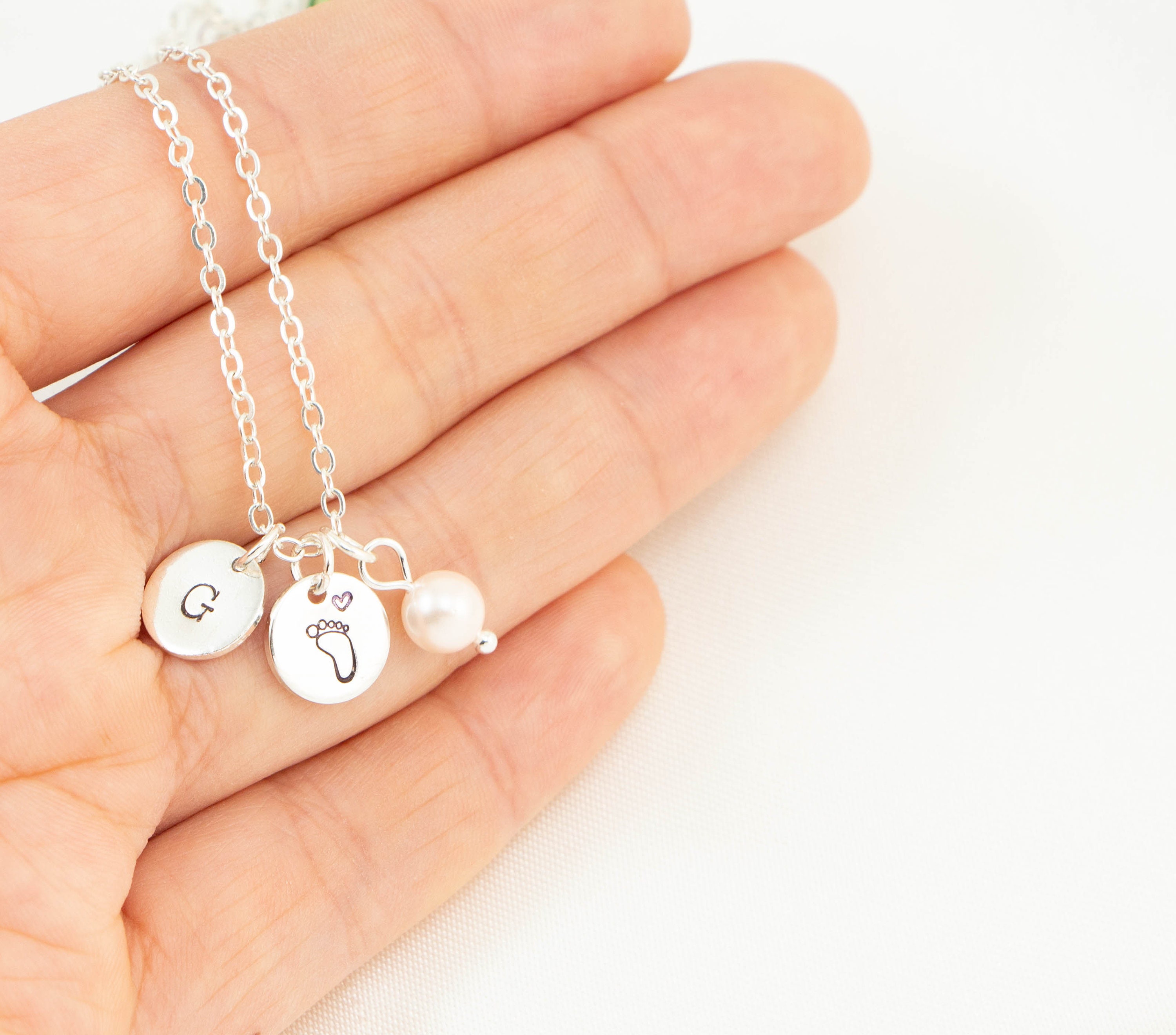Personalized Initial Necklace, New Mum Gift, Baby Shower Jewelry - Etsy ...