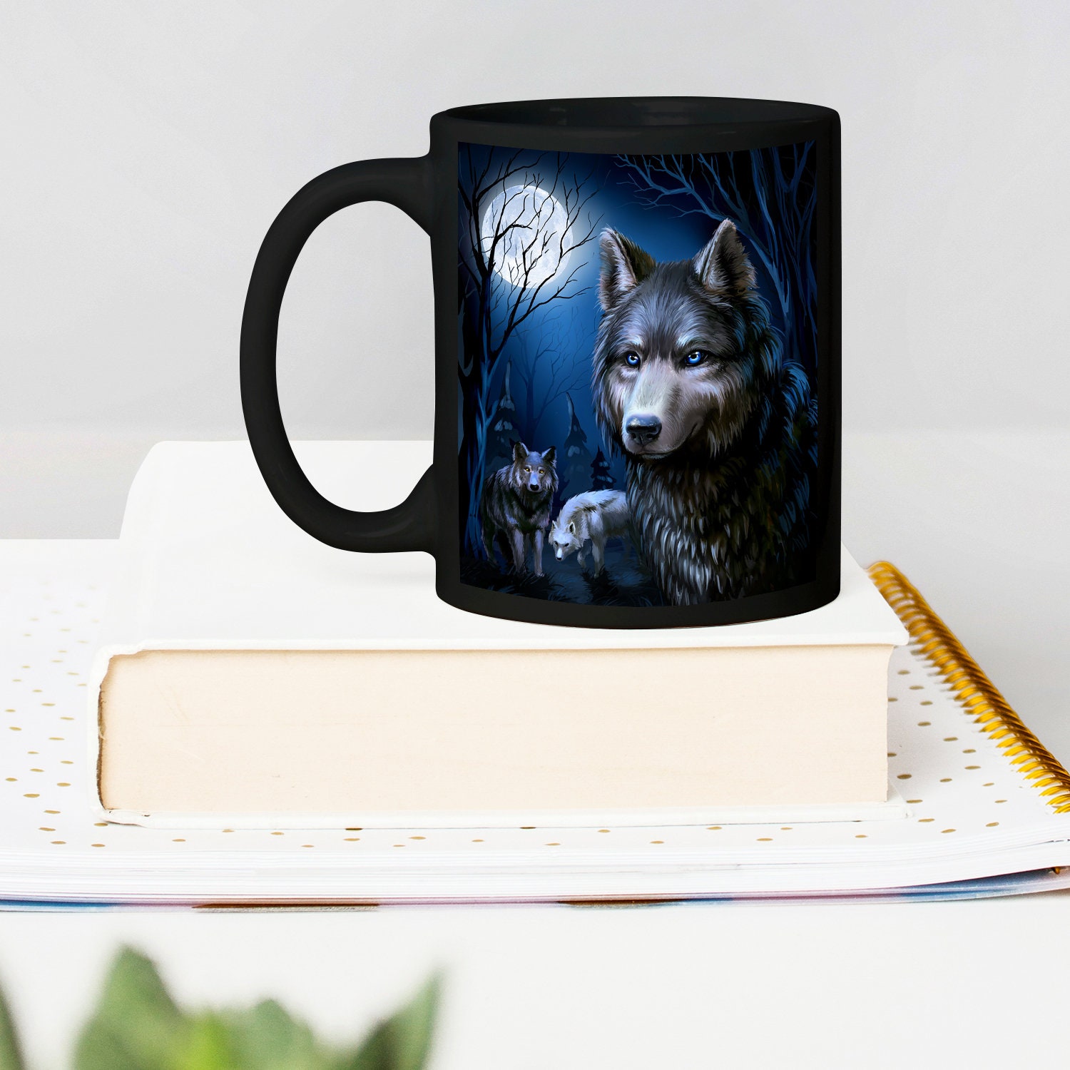 Drinkware Kitchen & Dining Wolf lady wolf lover coffee mug Home ...