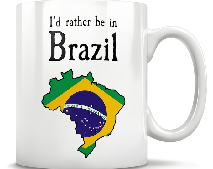Brazil Gift, Brazil Mug, Map of Brazil, Brazilian Flag, Funny Brazilian ...
