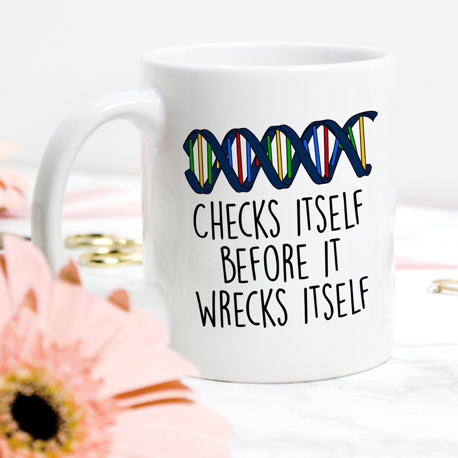 Dna Mug Gift, Biology Teacher Gift, Science Teacher Gift, Checks Itself ...