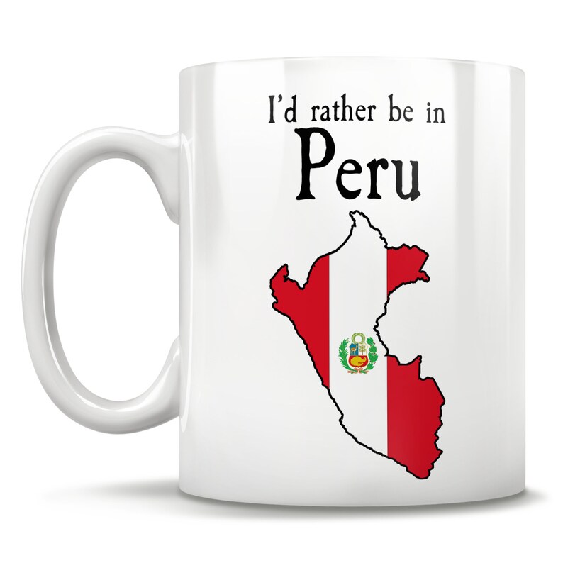 Peru Gift, Peruvian Mug, Peru Map, Peru Travel, Peru Pride, Peru Flag ...
