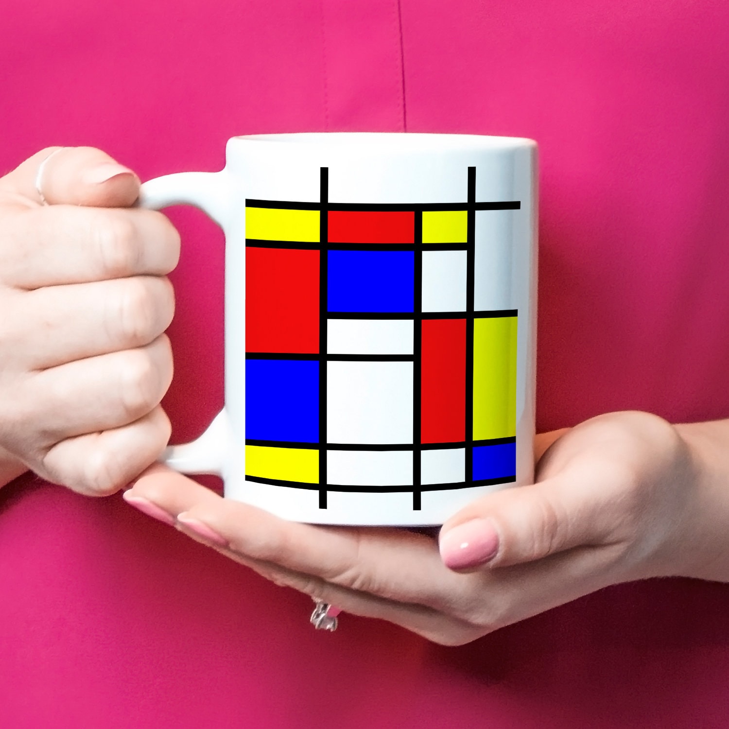 Mondrian Gift Mondrian Mug Mondrian Coffee Cup - Etsy