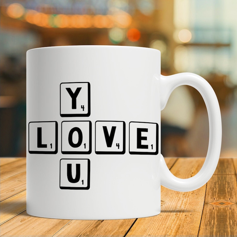 I Love You Mug Scrabble Gift Scrabble Mug Scrabble Coffee - Etsy