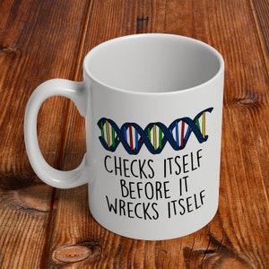Dna Mug Gift, Biology Teacher Gift, Science Teacher Gift, Checks Itself ...