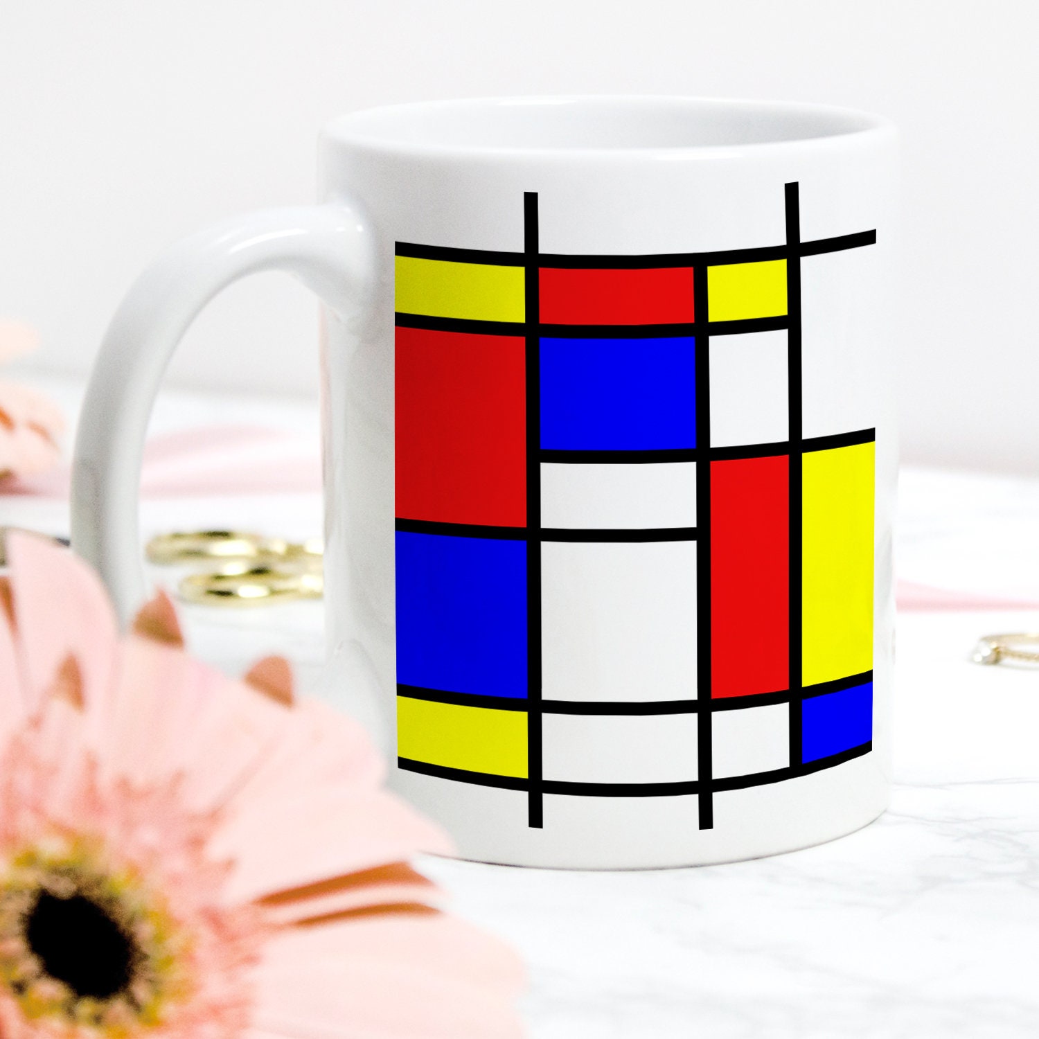 Mondrian Gift Mondrian Mug Mondrian Coffee Cup - Etsy