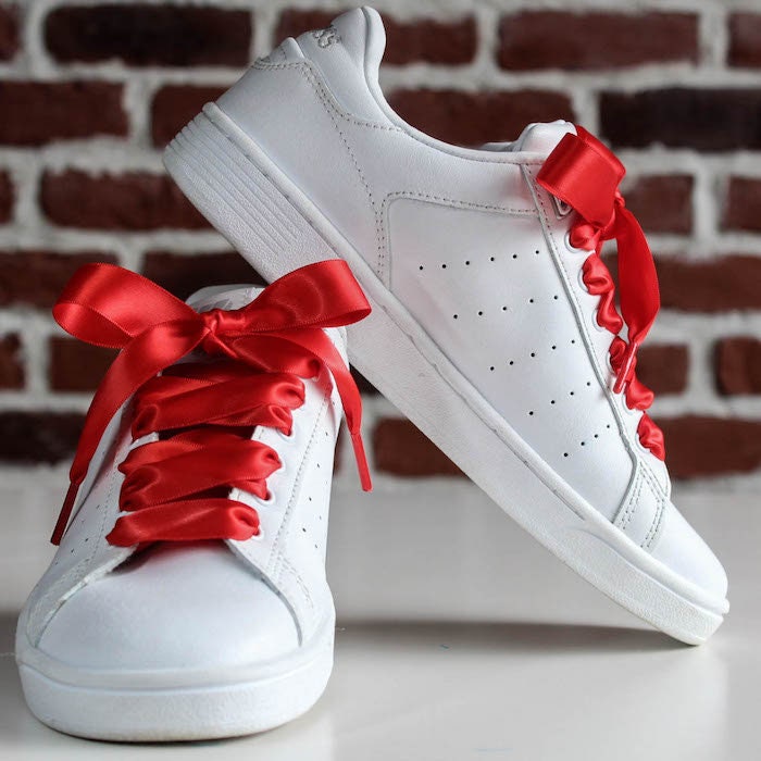 Red Satin Laces Original Laces for Sneakers and Shoes - Etsy UK