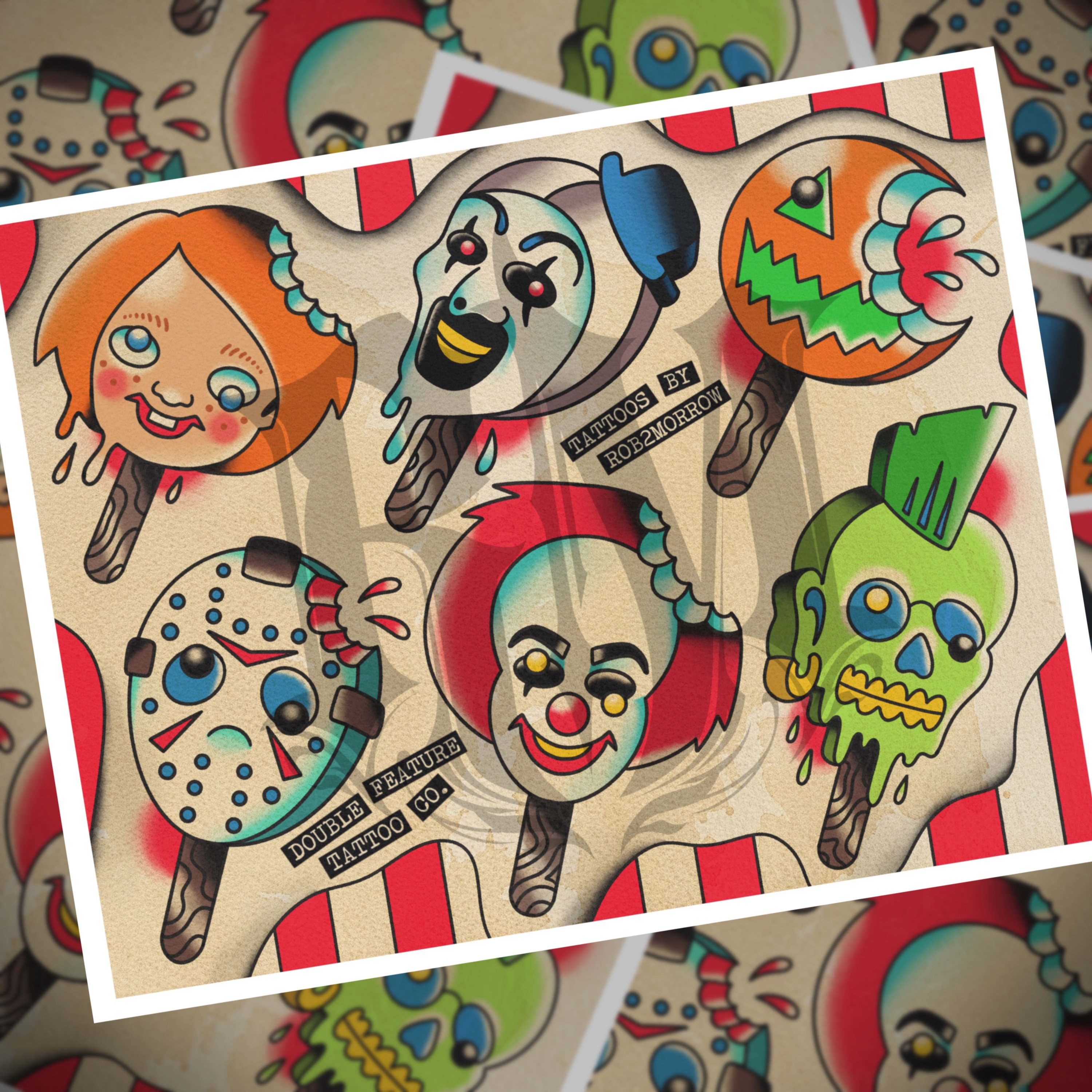 I-SCREAM Traditional Tattoo Flash Sheet - Etsy