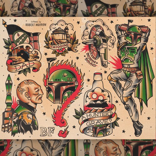 Horror: Traditional Tattoo Flash Sheet - Etsy