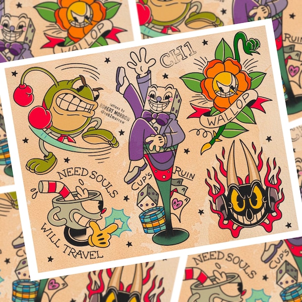 Devil Cartoon Tattoo - Etsy