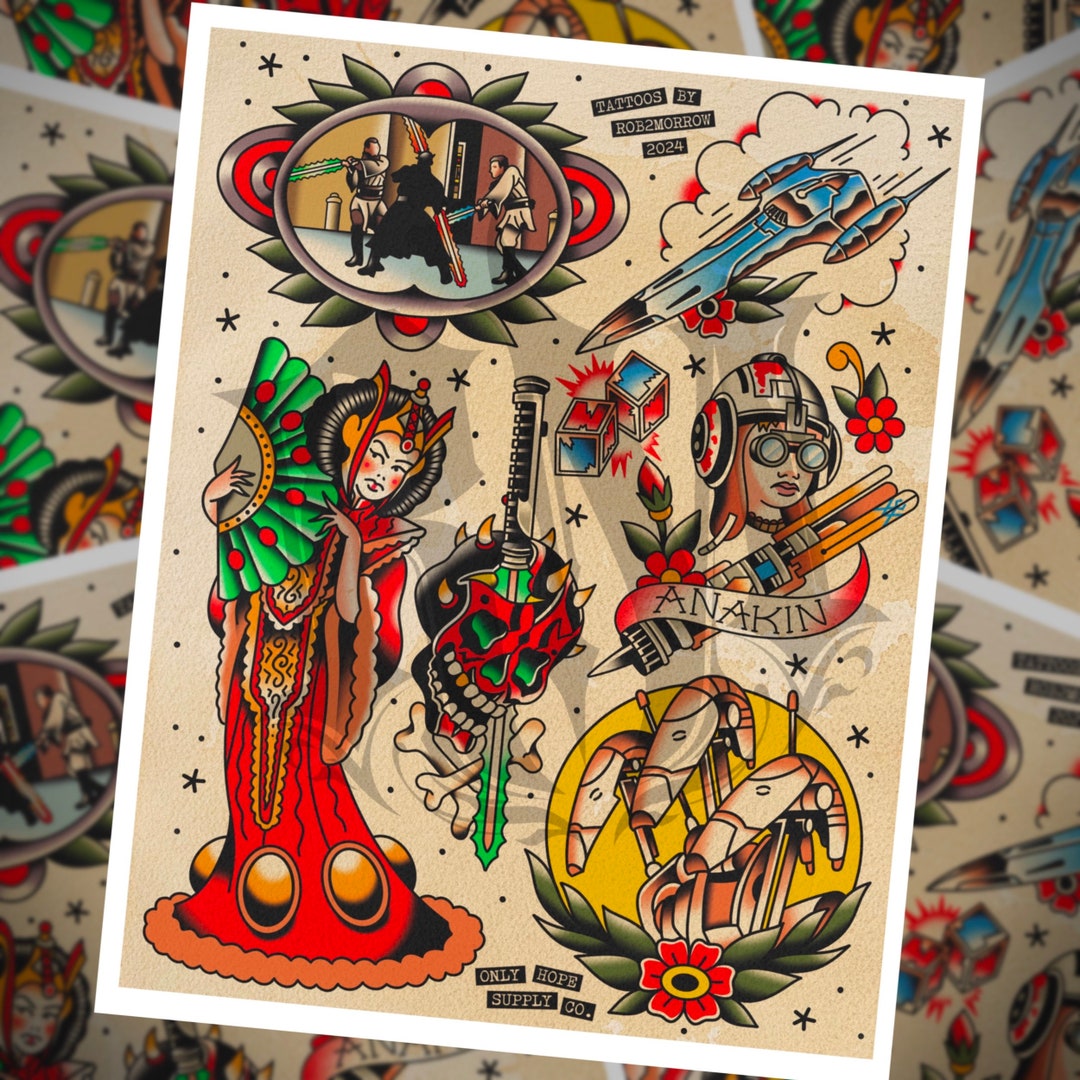 TPM X ONLY HOPE Traditional Tattoo Flash Sheet - Etsy