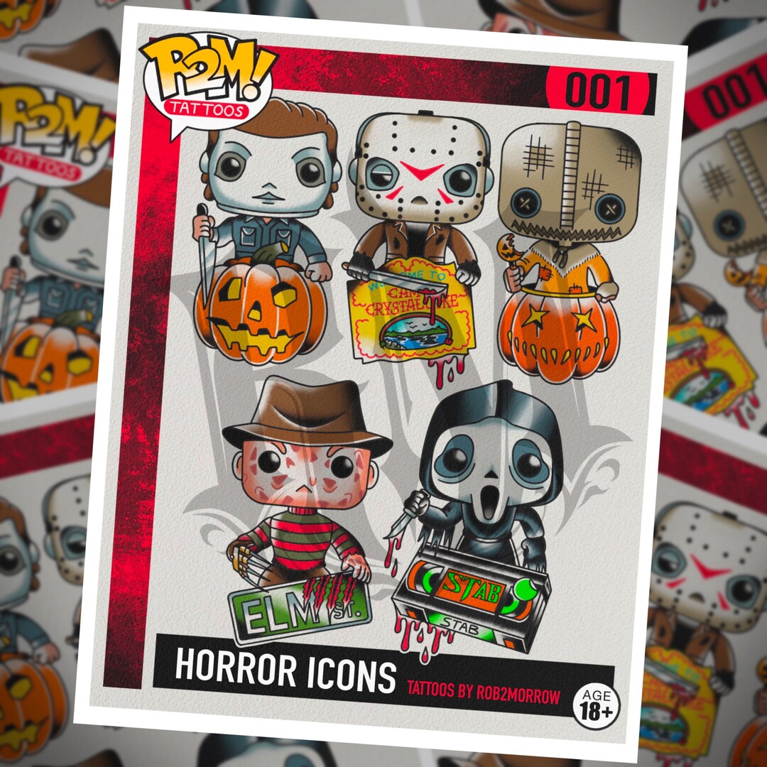 HORROR VINYL Traditional Tattoo Flash Sheet - Etsy