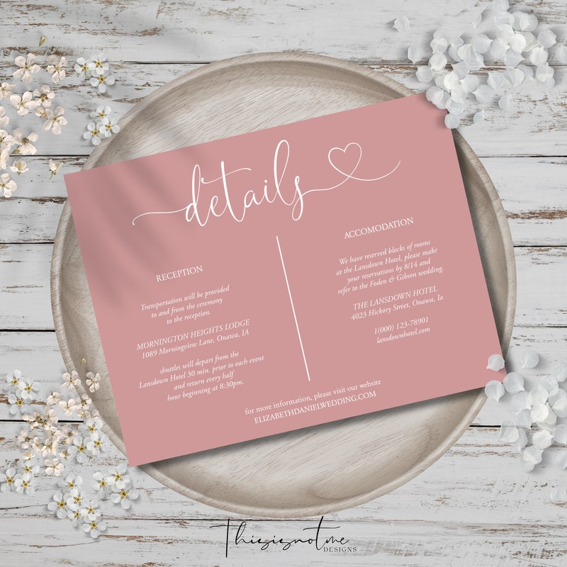 Accommodation Cards - Etsy
