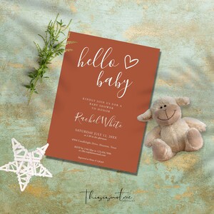 Hello Baby Shower Invitation Template, Gender Neutral Baby Shower ...