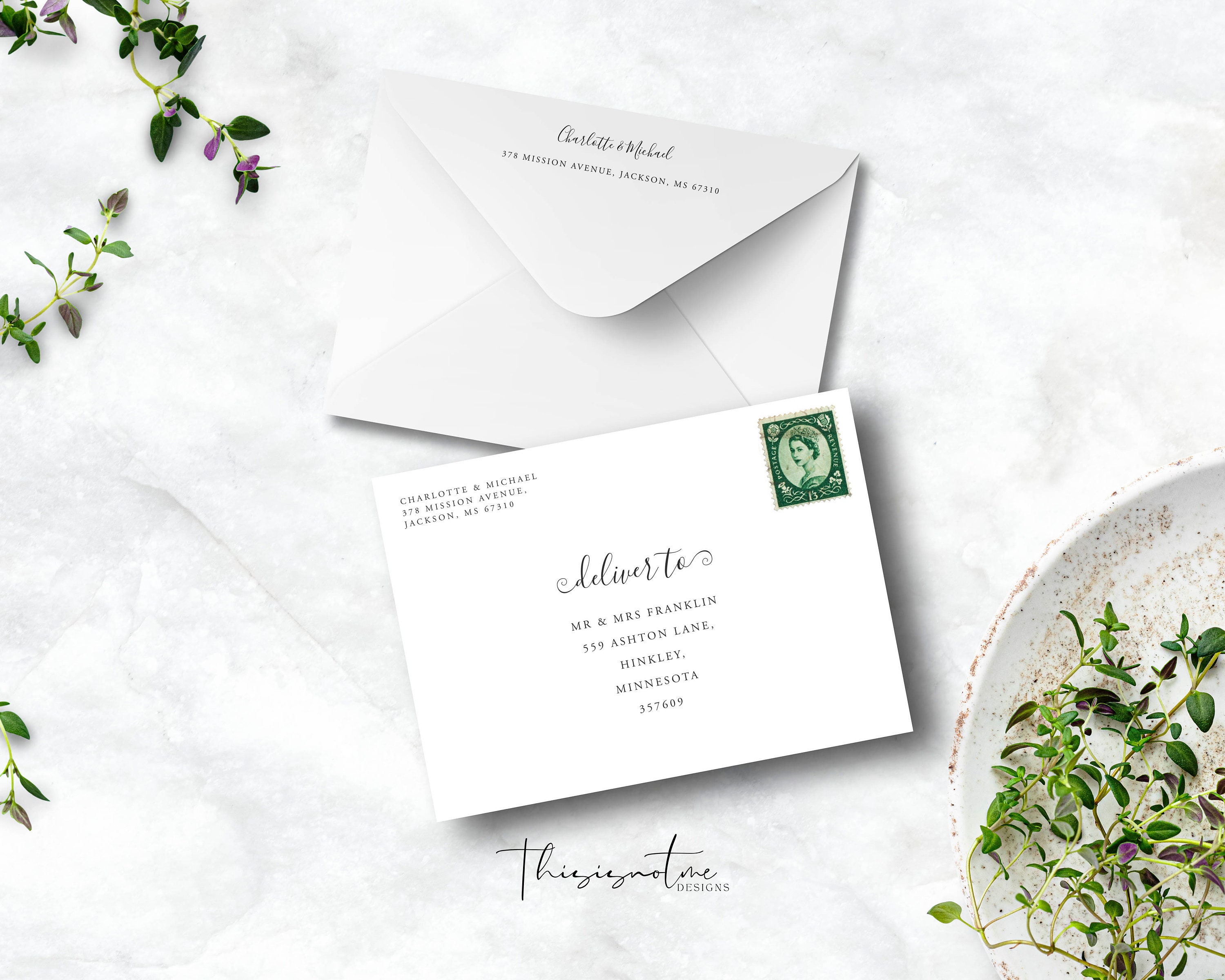 Printable Modern Wedding Envelope Template Minimal Wedding Envelope ...
