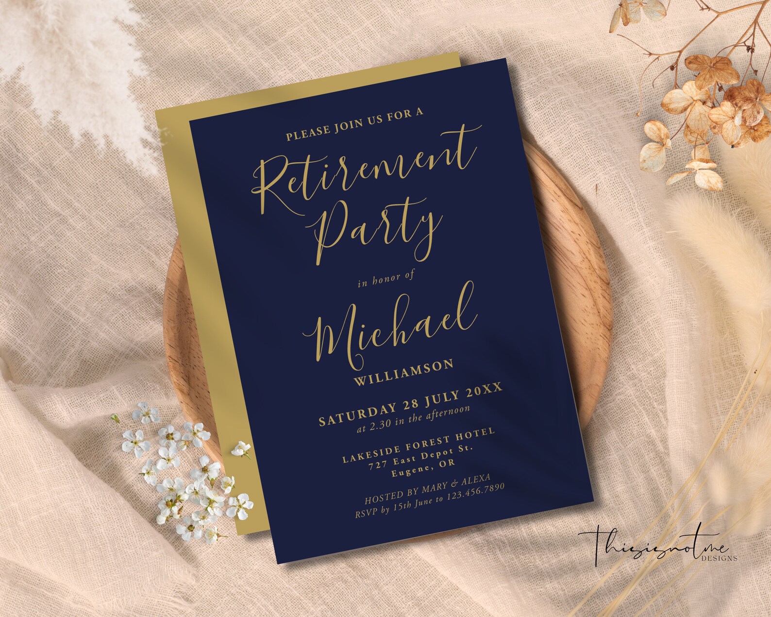 Simple Surprise Retirement Party Invite Template, Editable Modern ...