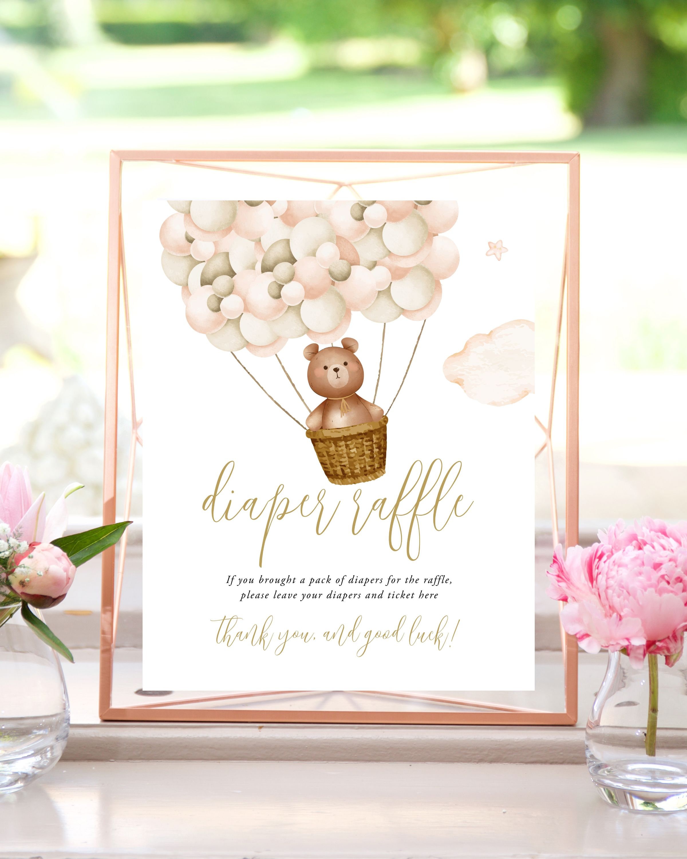 Plantilla de boletos y letrero para rifa de pañales de oso - Etsy México