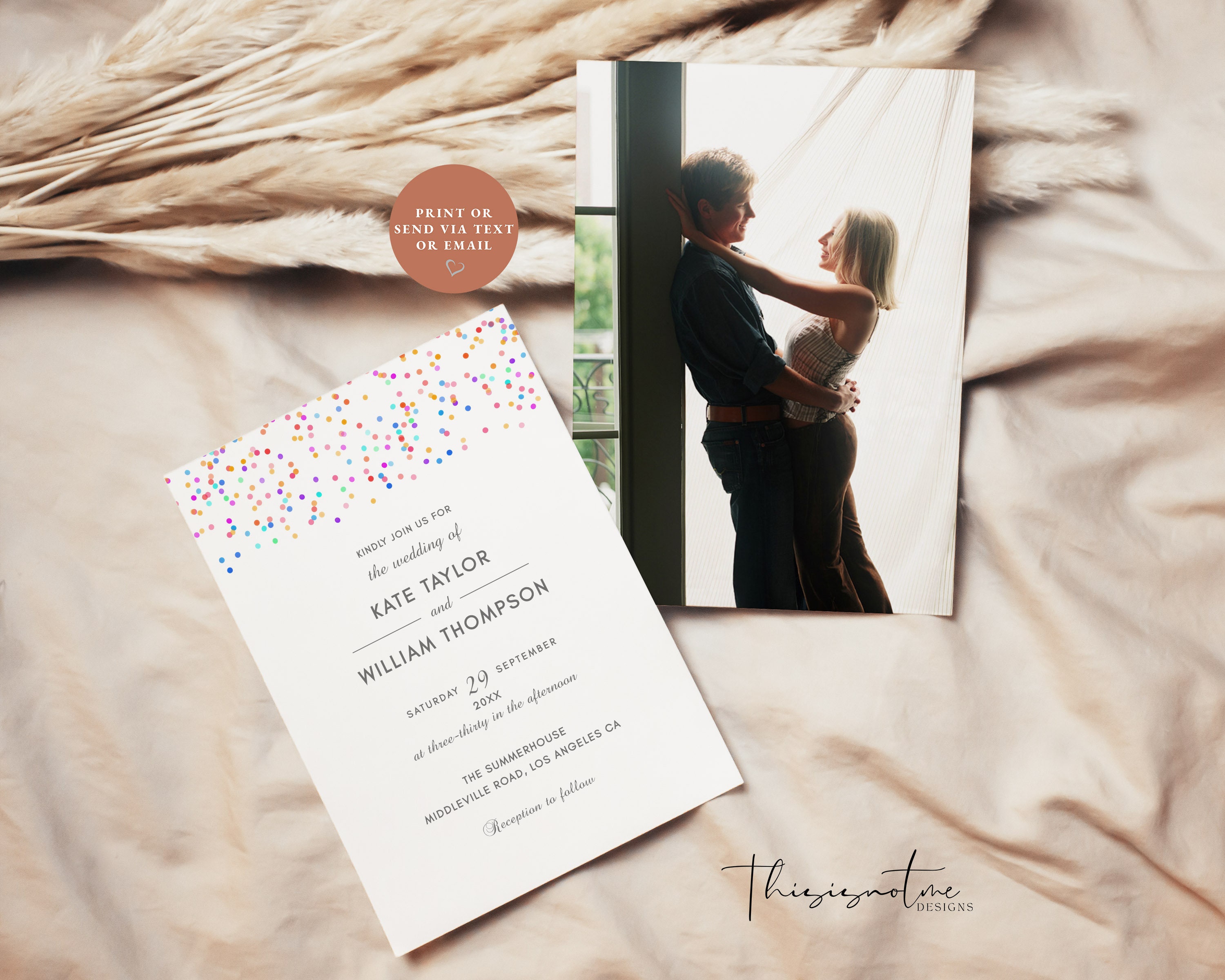 Simple Wedding Invitation Template Photo Wedding Invite Printable ...